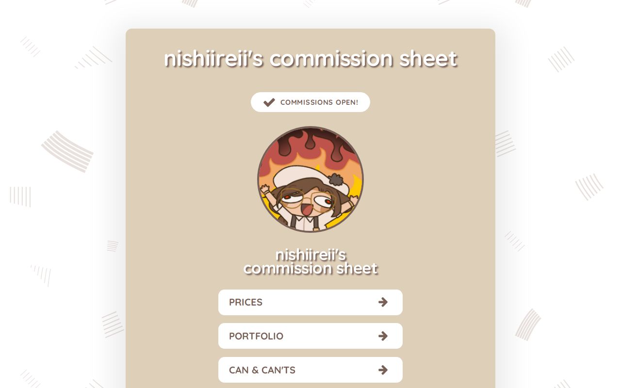 ☕nishiireii's commission sheet